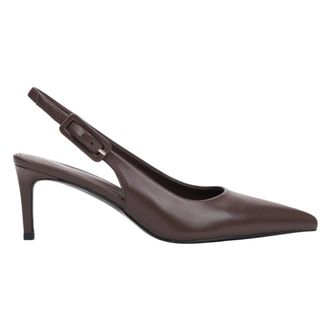 Estro & Luminara Femme, Chaussures, Brun, Taille: 36 EU Escarpins Slingback en Cuir &agrave; Talons Aiguilles