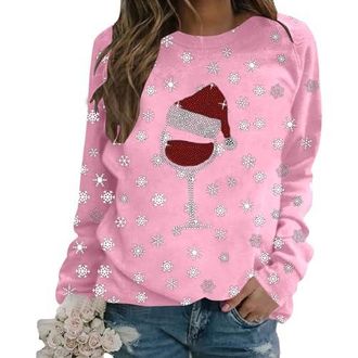 Generic Sweat-Shirt féminin à col Rond et Manches Longues Design imprimé Discret Tenue décontractée et Tendance pour Un Usage Quotidien Coupe Confortable et S