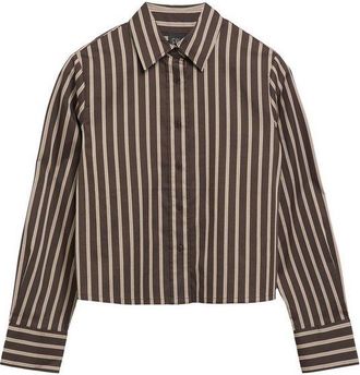 s.Oliver Langarmbluse Bluse Gestreifte Crop-Bluse aus Popeline