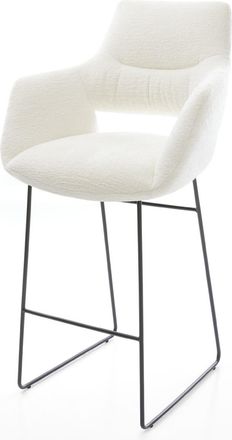 DELIFE Barstuhl Yago-Flex Boucl&eacute; Soft Beige Kufengestell Metall Schwarz Taschenfederkern, Barst&uuml;hle