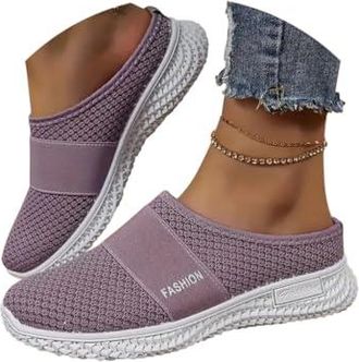 Minetom Sabot Femme Mules À Enfiler Sandales Plage Léger Chaussures De Jardin Été Pantoufles Chaussons en Maille Respirants A Violet 41 EU