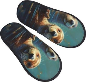 Generic Slippers Peinture De Castors De La Rive Portative Chaussons Maison Anti Odeur Pantoufles Pour Chambre De Camping Outdoor M