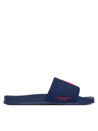 Tommy Hilfiger Pantoletten Logo Embroidery Canvas FM0FM05858 Dunkelblau