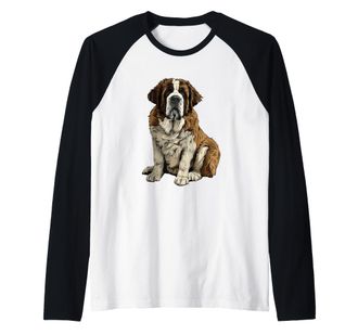Whyitsme Design Braun-wei&szlig;e Bernhardiner-Illustration Raglan