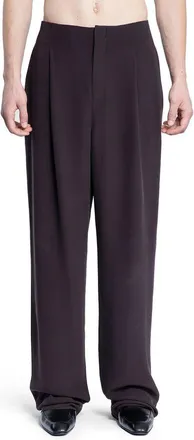 Saint Laurent Silk Trousers - Brown