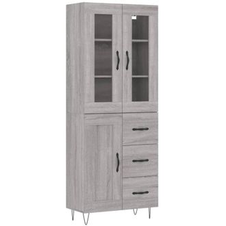 vidaXL Highboard Grau Sonoma 69,5x34x180 cm Holzwerkstoff Vidaxl