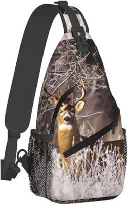 Generic Sacoche Homme Bandouliere Cerfs libres R&eacute;glable Sac Bandouli&egrave;re Antivol Sac Poitrine pour Homme &eacute;cole Femme