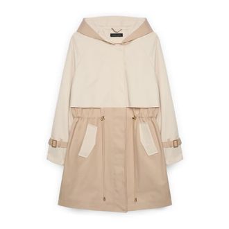 Fiorella Rubino Femme, Manteaux, Beige, Taille: 54 FR Trench-coat &agrave; capuche bicolore