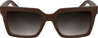 Calvin Klein Jeans Unisex Adult Sunglasses CKJ25602S - Matte Burgundy with Gradient Brown Lens