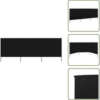 vidaXL The Living Store 3-teiliges Windschutzgewebe 400 x 120 cm Schwarz - Windschutzgewebe