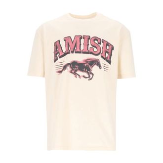 Amish T-shirt Jersey Wild Horse SW - Homme - Tops - Beige - Taille: L