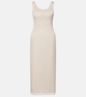 Magda Butrym Midikleid aus Baumwolle und Seide mit Spitze