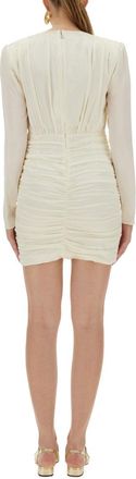 Rotate Satin Gathered Mini Dress - White
