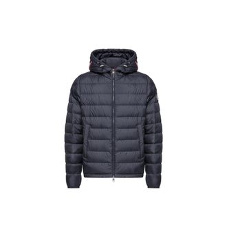 Moncler Moncler Doudoune Courte Vermeille &Agrave; Capuche, Homme, Bleu, Taille: 0