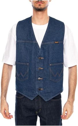 Wrangler Homme, Vestes, Bleu, Taille: XL Gilet en denim