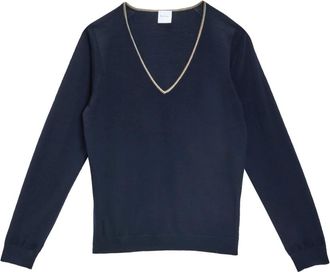 Paul Smith Femme, Pulls, Bleu, Taille: 38 FR Maglia a V Merinos Extrafine