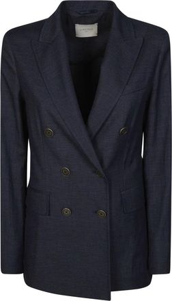 Circolo 1901 Femme, Vestes, Bleu, Taille: 40 FR D.p. Lino Cotone Effetto Denim