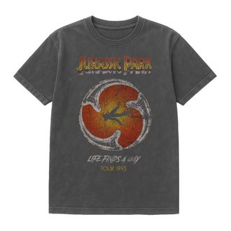Jurassic Park Unisex Jurassic Park Life Finds a Way Unisex T-Shirt, Vintage Wash, Schwarz, Vintage-Waschung, Schwarz, S