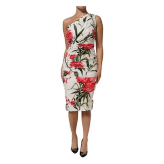 Dolce & Gabbana Florales One-Shoulder Etuikleid - - Dresses - Damen - Wei&szlig; - XS