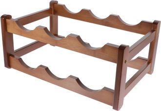 Valiclud Doppelstöckiger Weinständer aus Holz Stabiler Weinflaschenhalter Platzsparendes Weinregal für Flaschen Display für Küchenarbeitsplatte Bar und Restaur