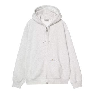 Carhartt Work in Progress Hooded WIP Label Sweat Jacket - - Sweatshirts & Hoodies - Herren - Grau - M