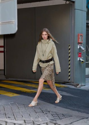 Mango Parka oversize &agrave; col montant kaki - Femme - XL - MANGO