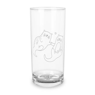 Mr. & Mrs. Panda Glas Otter H&auml;nde halten 400 ml - Geschenk, H&auml;ndchen, Tumbler, Cocktailglas, Saftglas, Liebe, Seeotter, Longdrinkglas, Paar, Wasserglas, gl&uuml;cklich