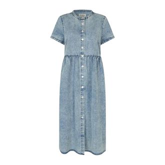 Lollys Laundry Robe longue Aliyall LS - Femme - Robes - Bleu - Taille: 36 FR