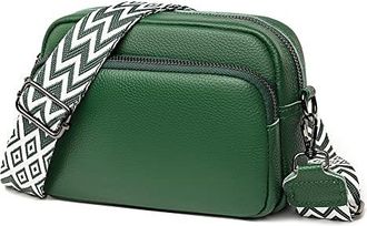 hims Sac bandouli&egrave;re pour femme - Large sangle - Sac banane en cuir - Petit sac &agrave; bandouli&egrave;re pour femme - Sac &agrave; main avec bandouli&egrave;re amovible, Green-01