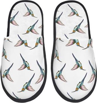 Generic Pantoufles De Voyage Imprim&eacute; Mignon Colibri Vintage R&eacute;utilisables Pantoufles De Maison Antid&eacute;rapant Chausson Hotel Pour Automne Voyage Spa L