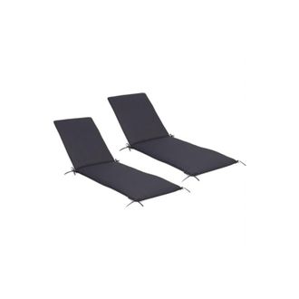 IDMarket Lot de 2 coussins transat 190 cm gris anthracite