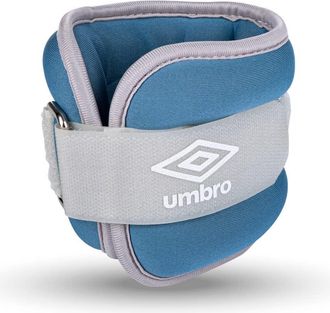 Umbro Gewichtsmanschetten - Gewichte für Beine und Arme - 2 Stück von 500Gr - Verstellbar mit Klettverschluss - Komfortable Passform - Grau/Blau