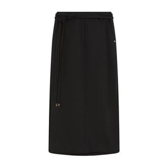 Sportmax Schwarzer Rock mit Doppel-Wickelg&uuml;rtel - - Skirts - Damen - Schwarzk - S