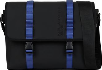Karl Lagerfeld Mens, Coated PU Messenger, Black, One size