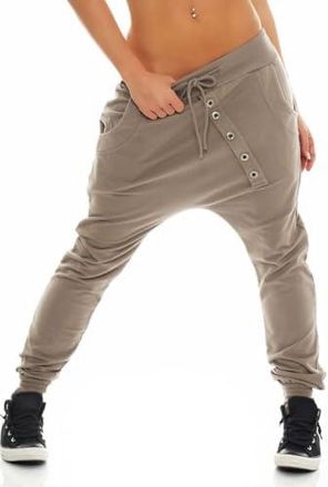 Malito more than fashion Malito Femme Boyfriend Pantalon Bouton Classic Baggy Harem Aladin Yoga 8023 (Fango)