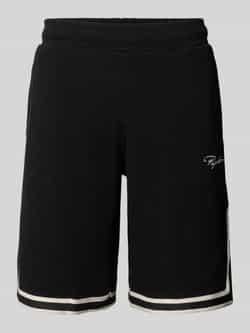 Pegador Shorts mit Strukturmuster und Label-Stitching