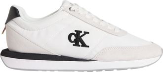 Calvin Klein Damen Retro Runner ESS Mix MAT YW0YW01990 Low-Top, Wei&szlig; (Bright White/Black), 6, Wei&szlig;, helles Wei&szlig;, Schwarz, 39 EU