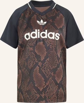 adidas Originals Adidas Originals T-Shirt Snake Print Satin Jersey Im Materialmix braun