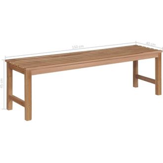 vidaXL Gartenbank 150 cm Massivholz Teak vidaXL