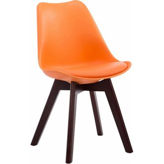 Clp Besucherstuhl Borneo V2 Kunstleder orange walnuss