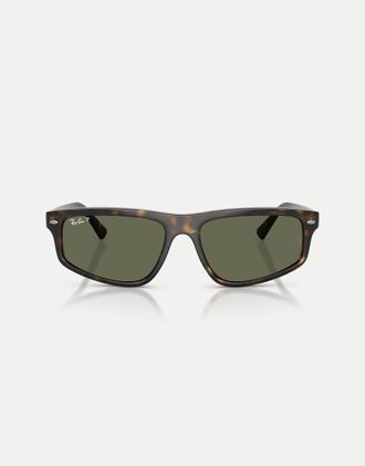 Ray-Ban Rb2225 - Lunettes de soleil irr&eacute;guli&egrave;res &agrave; verres polaris&eacute;s verts - Havane-Marron