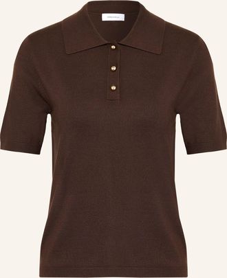 Darling Harbour Darling Harbour Strick-Poloshirt braun
