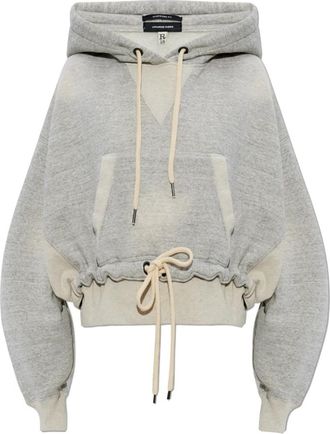 R13 Femme, Sweatshirts et sweats &agrave; capuche, Gris, Taille: 34 FR SweaT-shirts &agrave; capuche