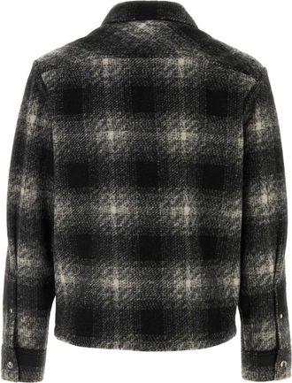Moncler Mens Embroidered Flannel Shirt Multicheck Camicie