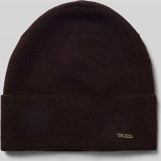 HUGO BOSS M&uuml;tze aus Wolle Kaschmir mit Logo-Detail