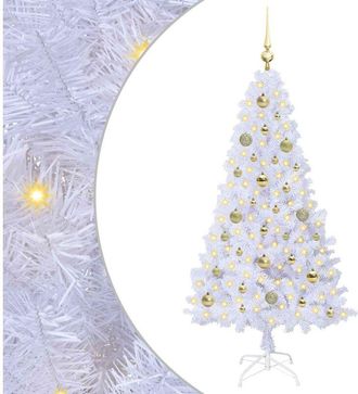 vidaXL K&uuml;nstlicher Weihnachtsbaum Wei&szlig; 150 cm PVC und Stahl vidaXL