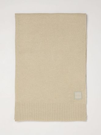 HUGO BOSS &Eacute;charpe rectangulaire en laine et coton avec bords c&ocirc;tel&eacute;s et logo