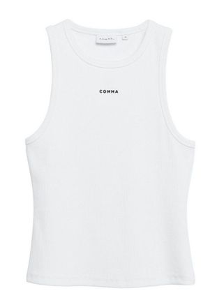 Comma Muskelshirt T-Shirt Ripptop mit Logostickerei