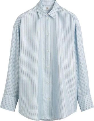 Toteme Femme, Blouses et Chemises, Bleu, Taille: 36 FR Oversized Striped Shirt