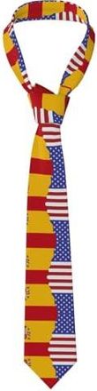 Generic Cravate Pour Hommes Drapeau De LEspagne Am&eacute;ricaine Formelle Necktie &Eacute;l&eacute;gant Cravate Homme Pour Accessoires F&ecirc;te Travail